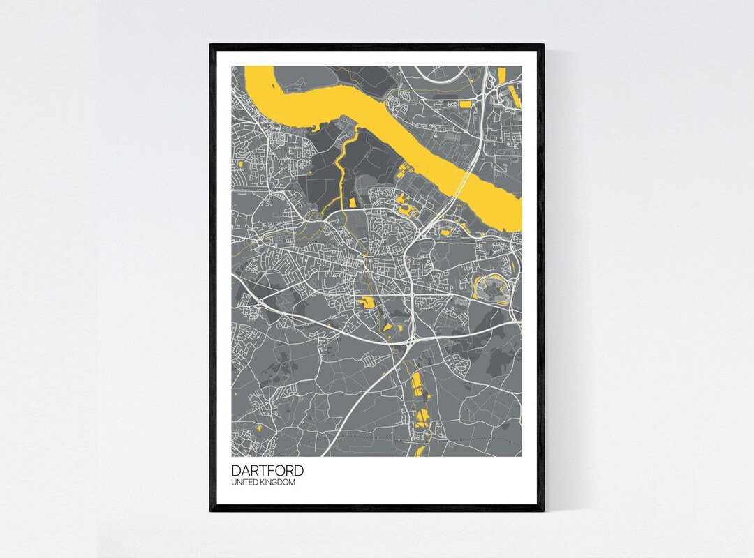 Dartford, United Kingdom City Map Art Print Many Styles 350gsm Art ...