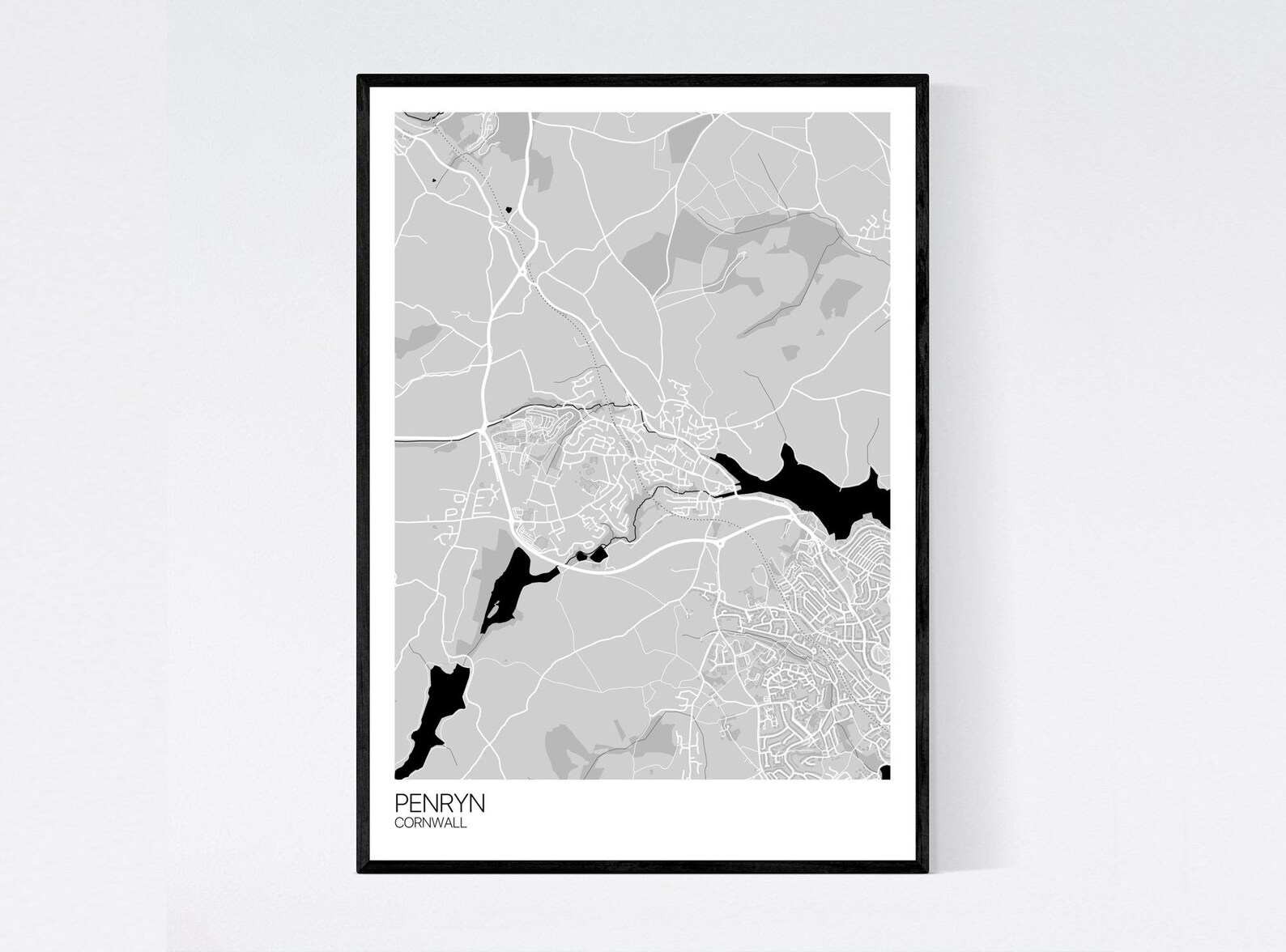 Penryn Cornwall Map Art Print Many Colours 350gsm Art - Etsy