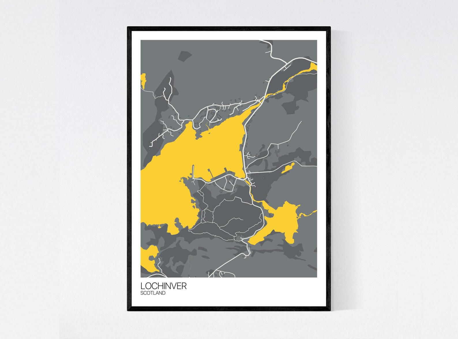 Lochinver Scotland Map Art Print Many Colours 350gsm Art | Etsy