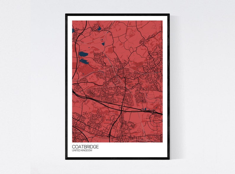 Coatbridge Scotland City Map Art Print Many Styles 350gsm | Etsy