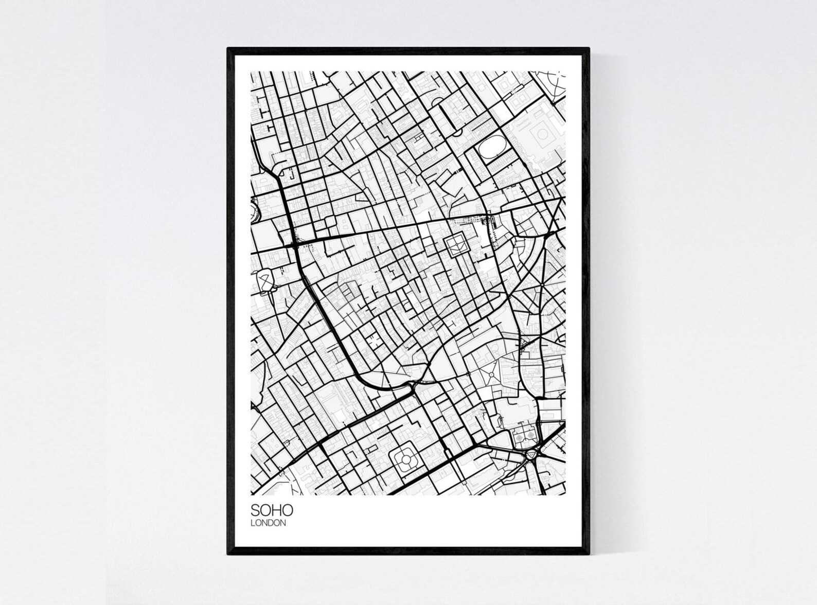 Soho London Map Art Print Many Colours 350gsm Art Quality | Etsy