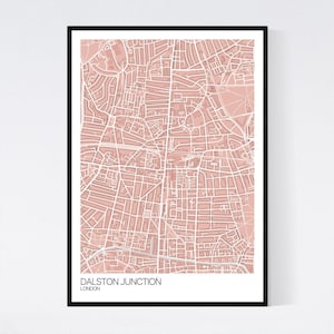 Dalston Junction, London Map Art Print Many Colours 350gsm Art Quality ...