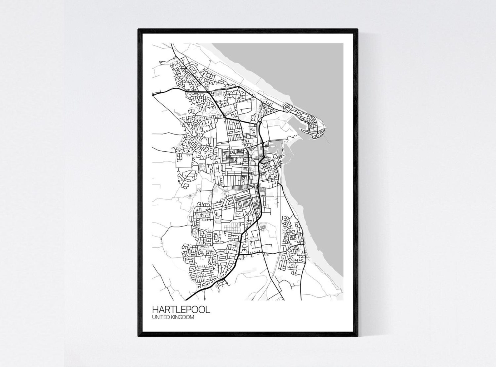 Hartlepool United Kingdom Map Print Many Colours Fast | Etsy