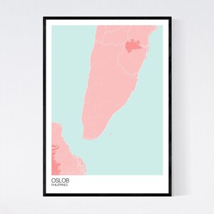 Oslob, Philippines Map Art Print Many Styles Art Quality Paper Fast ...
