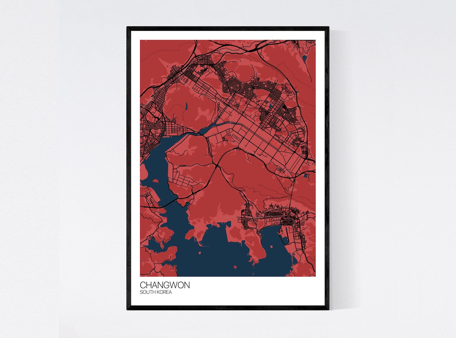 Changwon South Korea Map Art Print Many Styles Art | Etsy
