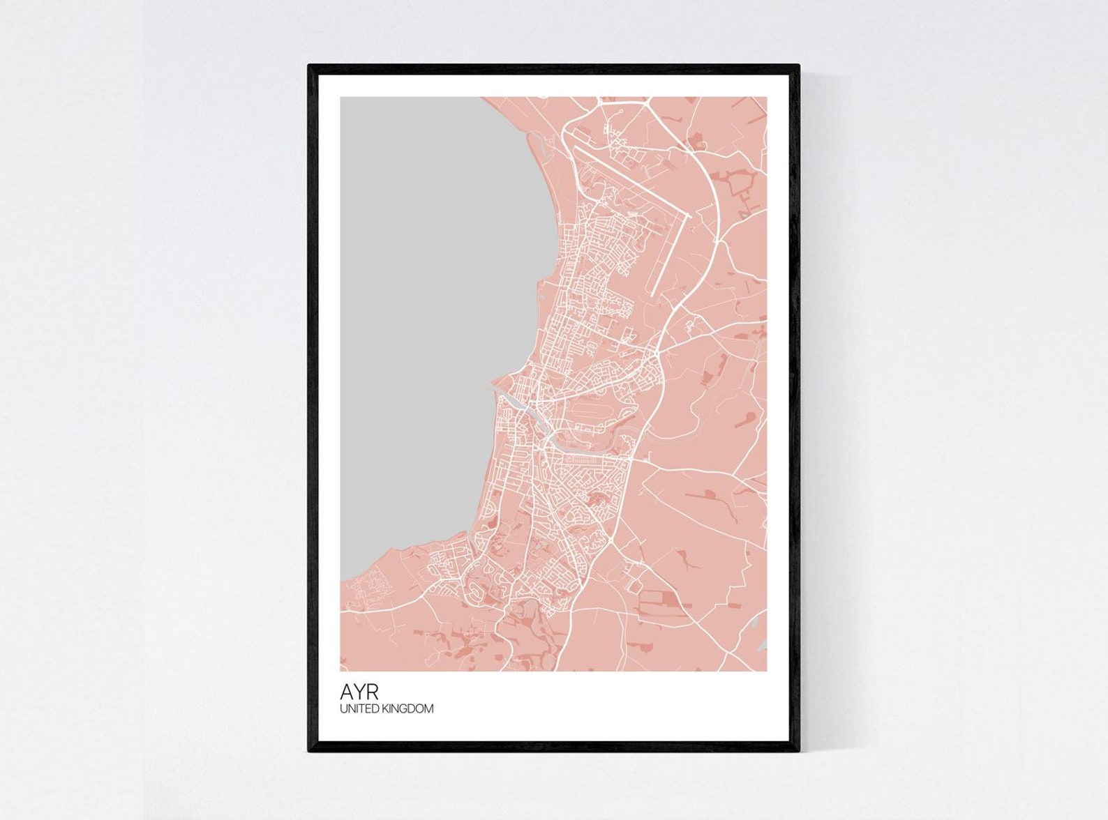 Ayr Scotland City Map Art Print Many Styles 350gsm Art | Etsy