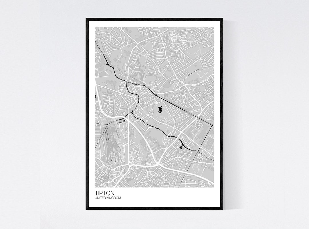 Tipton Town Map Art Print - Many Styles - 350gsm Art Quality Paper ...
