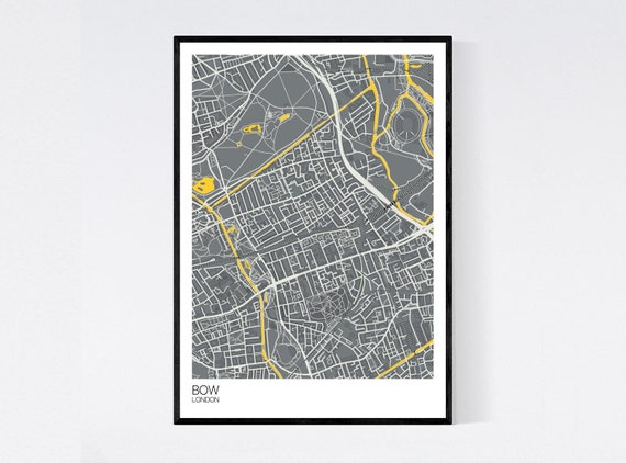 Bow London Map Art Print Many Colours 350gsm Art Quality | Etsy