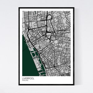 Liverpool City Centre Map Art Print Many Colours 350gsm - Etsy