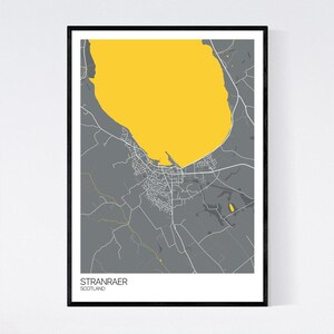 Stranraer, Scotland Map Art Print Many Styles 350gsm Art Quality Paper ...