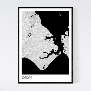 Gosport, United Kingdom Map Print Many Colours Fast Delivery // Retro ...