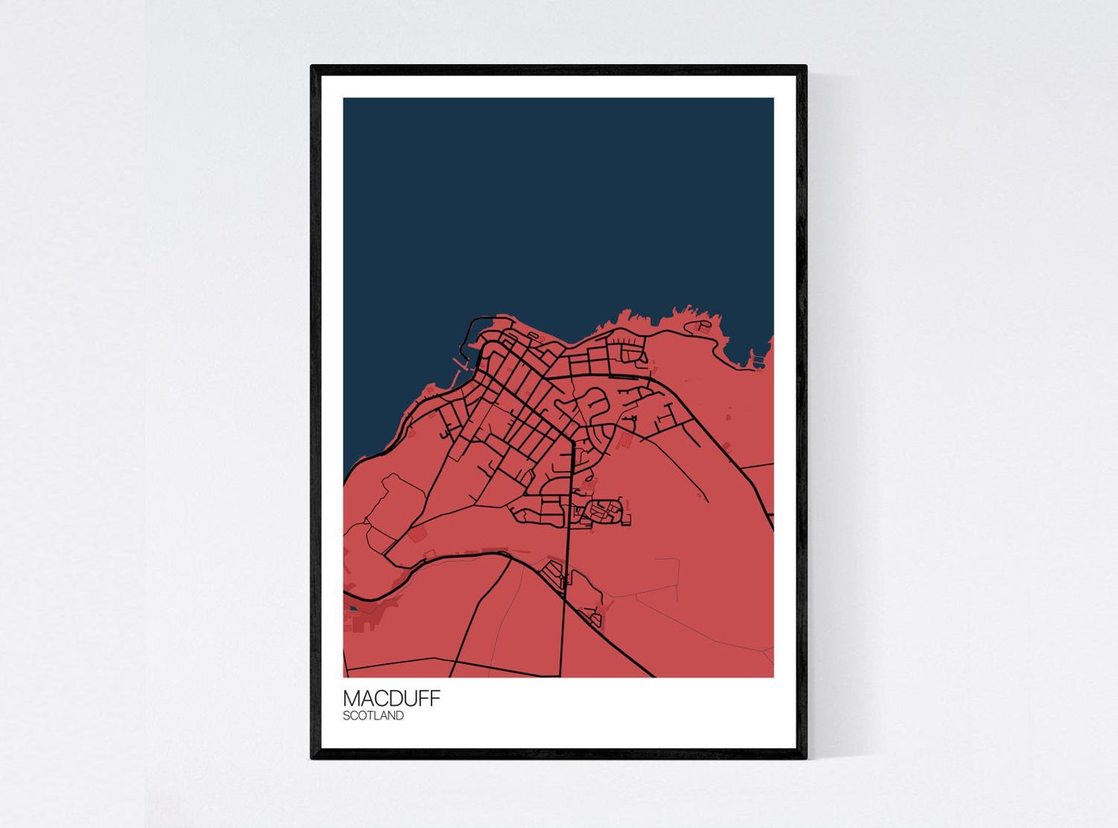 Macduff Scotland Map Art Print Many Styles 350gsm Art | Etsy