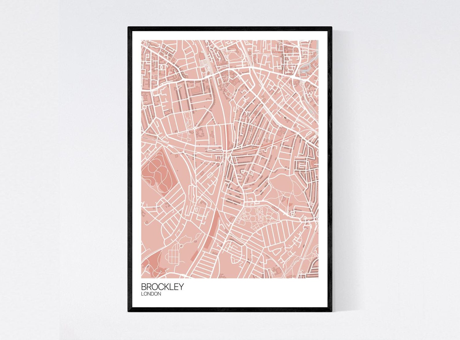 Brockley London Map Art Print Many Colours 350gsm Art - Etsy