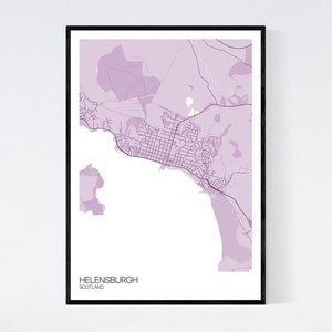 Helensburgh, Scotland Map Art Print Many Styles 350gsm Art Quality ...