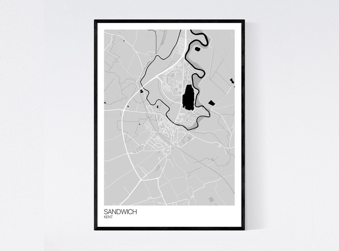 Sandwich, Kent Map Art Print Many Styles 350gsm Art Quality Paper Fast ...