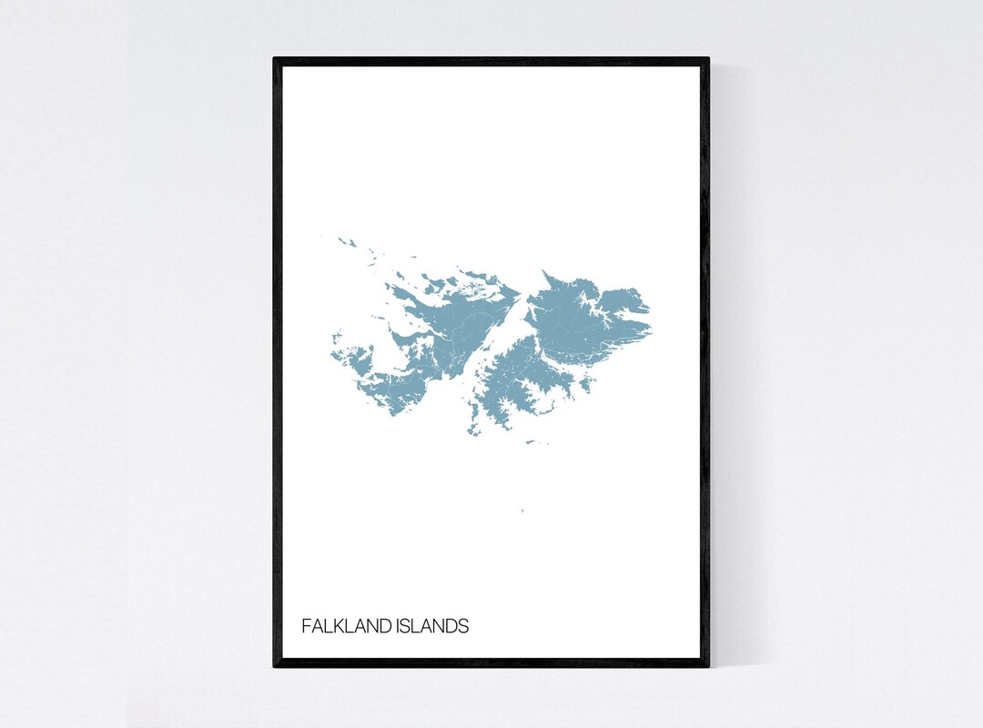 Falkland Islands Map Art Print Many Styles 350gsm Art Quality Paper ...