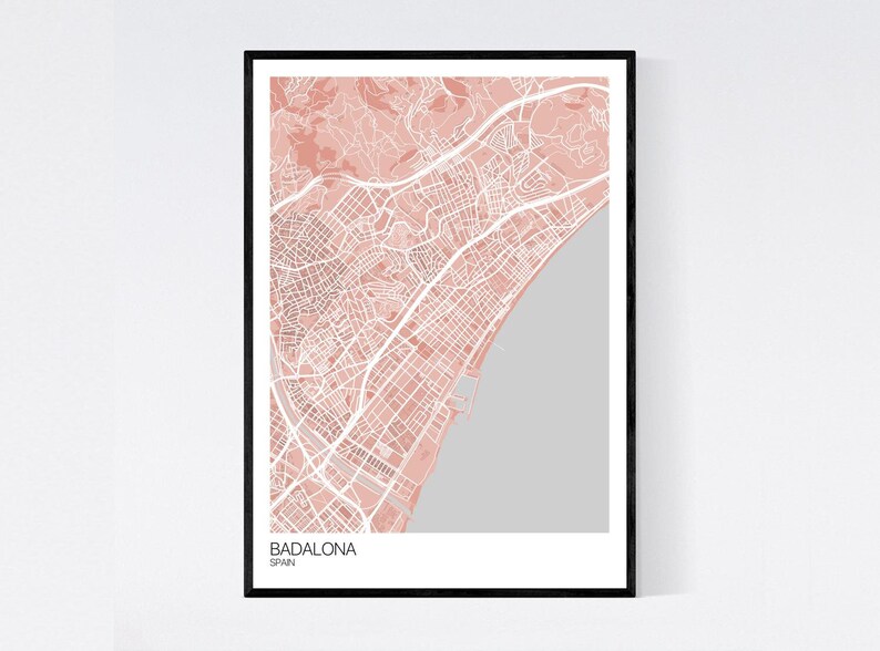 Badalona Spain Map Art Print Many Colours 350gsm Art - Etsy