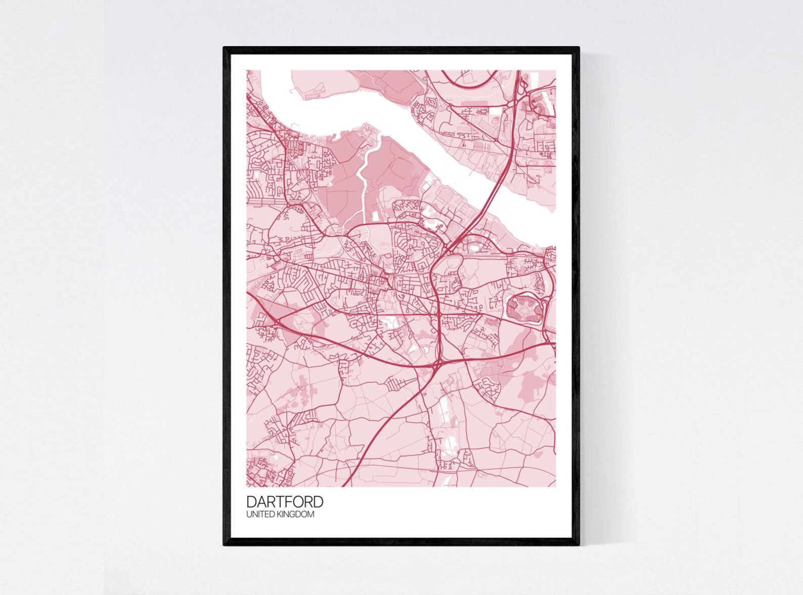 Dartford United Kingdom City Map Art Print Many Styles - Etsy