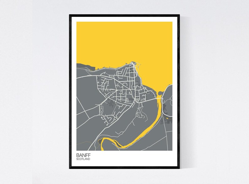 Banff Scotland Map Art Print Many Styles 350gsm Art | Etsy