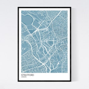Stratford, London Map Art Print Many Colours 350gsm Art Quality Paper ...
