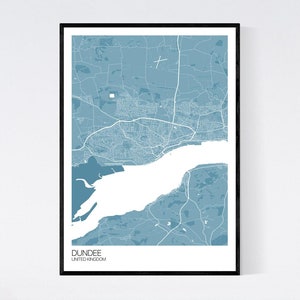 Dundee City Map Art Print Many Styles 350gsm Art Quality Paper Fast ...