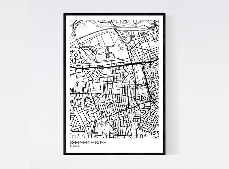 Shepherds Bush London Map Art Print Many Colours 350gsm - Etsy