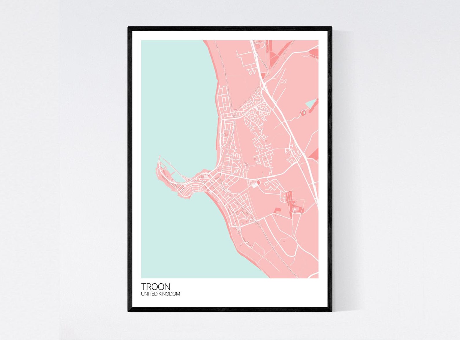 Troon Scotland City Map Art Print Many Styles 350gsm Art | Etsy