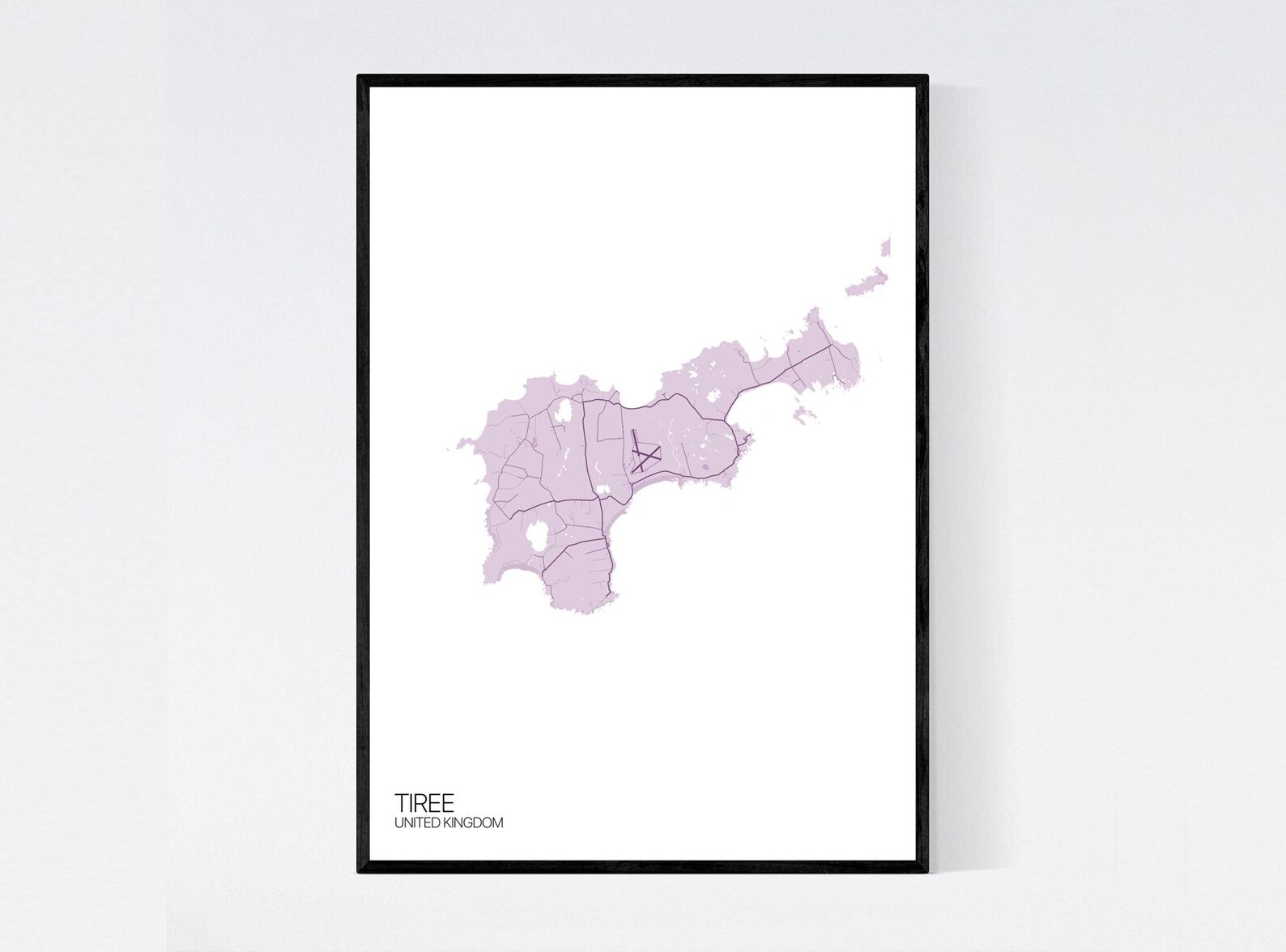 Isle of Tiree Map Art Print Pink/blue/white 350gsm Art - Etsy