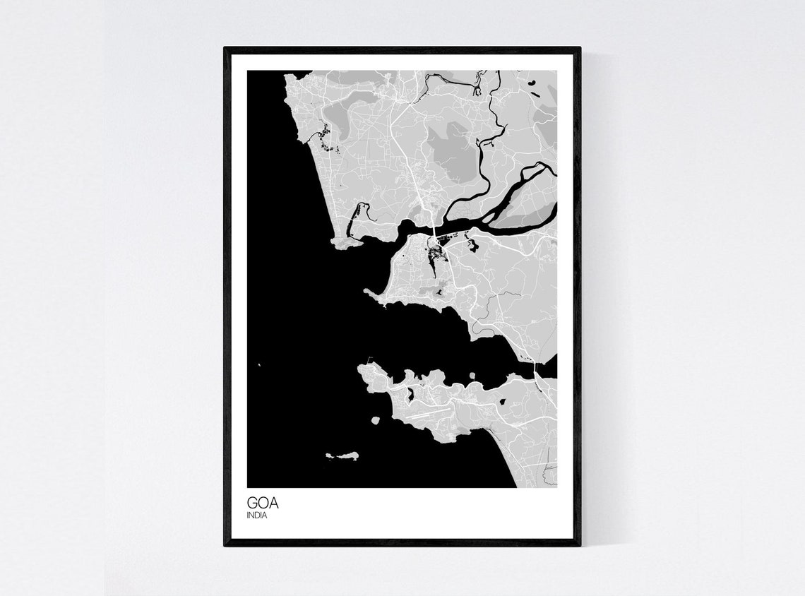 Goa India Map Art Print Many Styles Art Quality Paper - Etsy UK