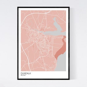 Dundalk City Map Art Print Many Styles 350gsm Art Quality Paper Fast ...