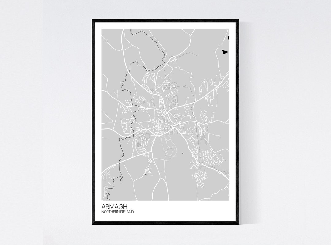 Armagh, Northern Ireland Map Art Print Many Styles 350gsm Art Quality ...