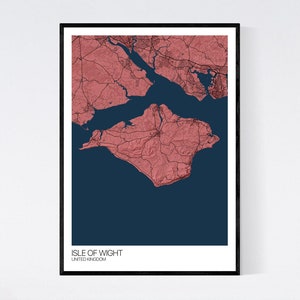 Isle of Wight Topographic Map Print Many Colours Fast Delivery Custom ...
