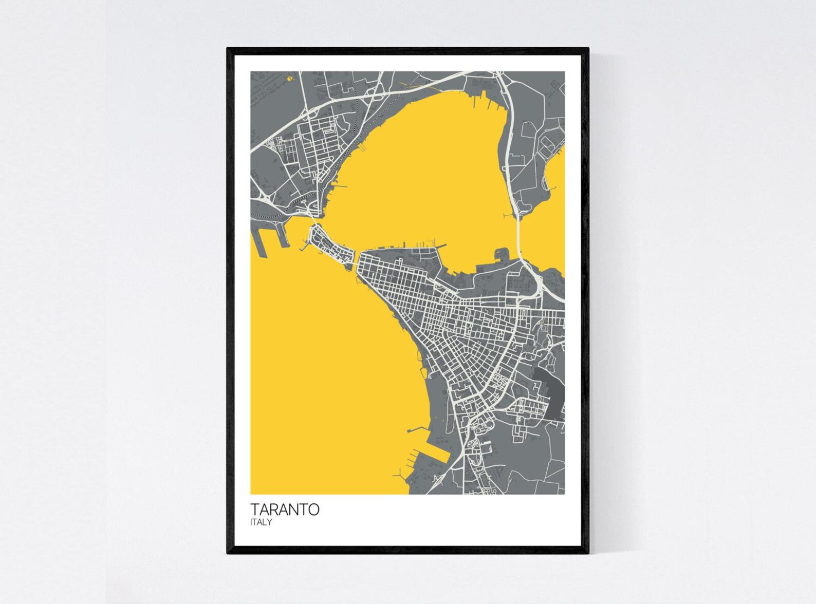 Taranto Italy Map Art Print Many Colours 350gsm Art | Etsy