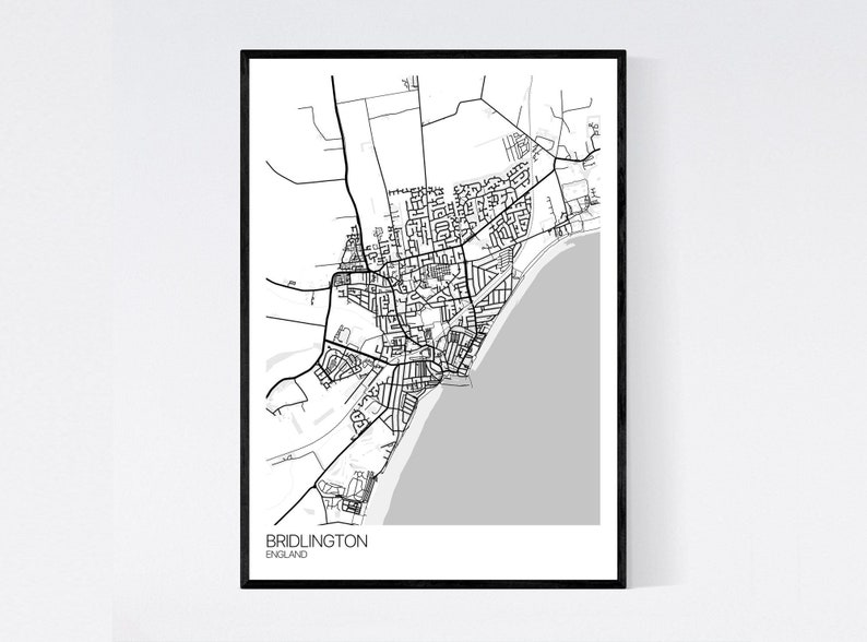 Bridlington England Map Art Print Many Colours 350gsm Art - Etsy