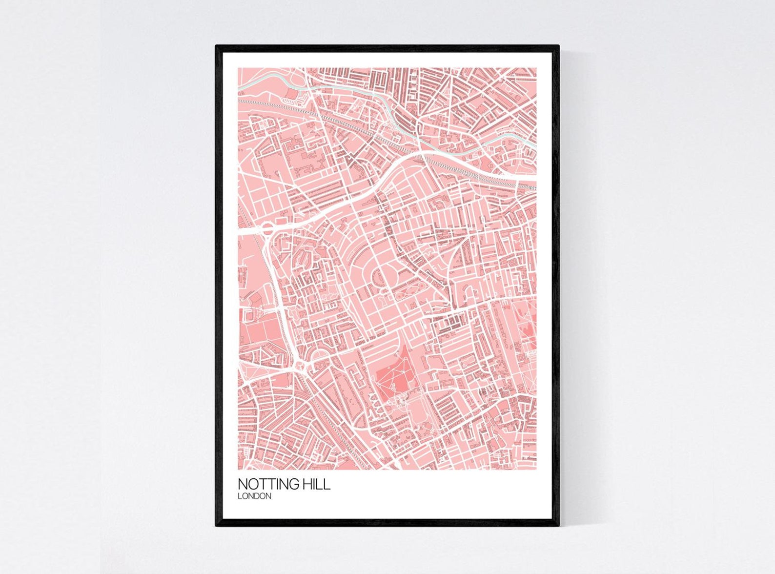 Notting Hill London Map Art Print Many Colours 350gsm Art - Etsy