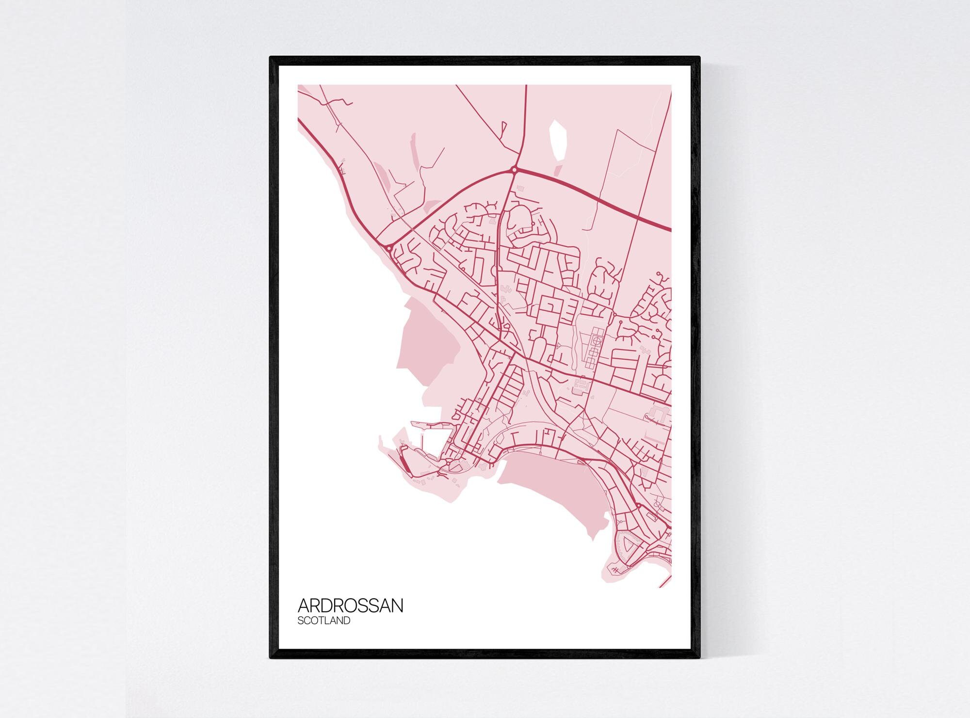 Ardrossan Scotland Map Art Print Many Colours 350gsm Art - Etsy UK