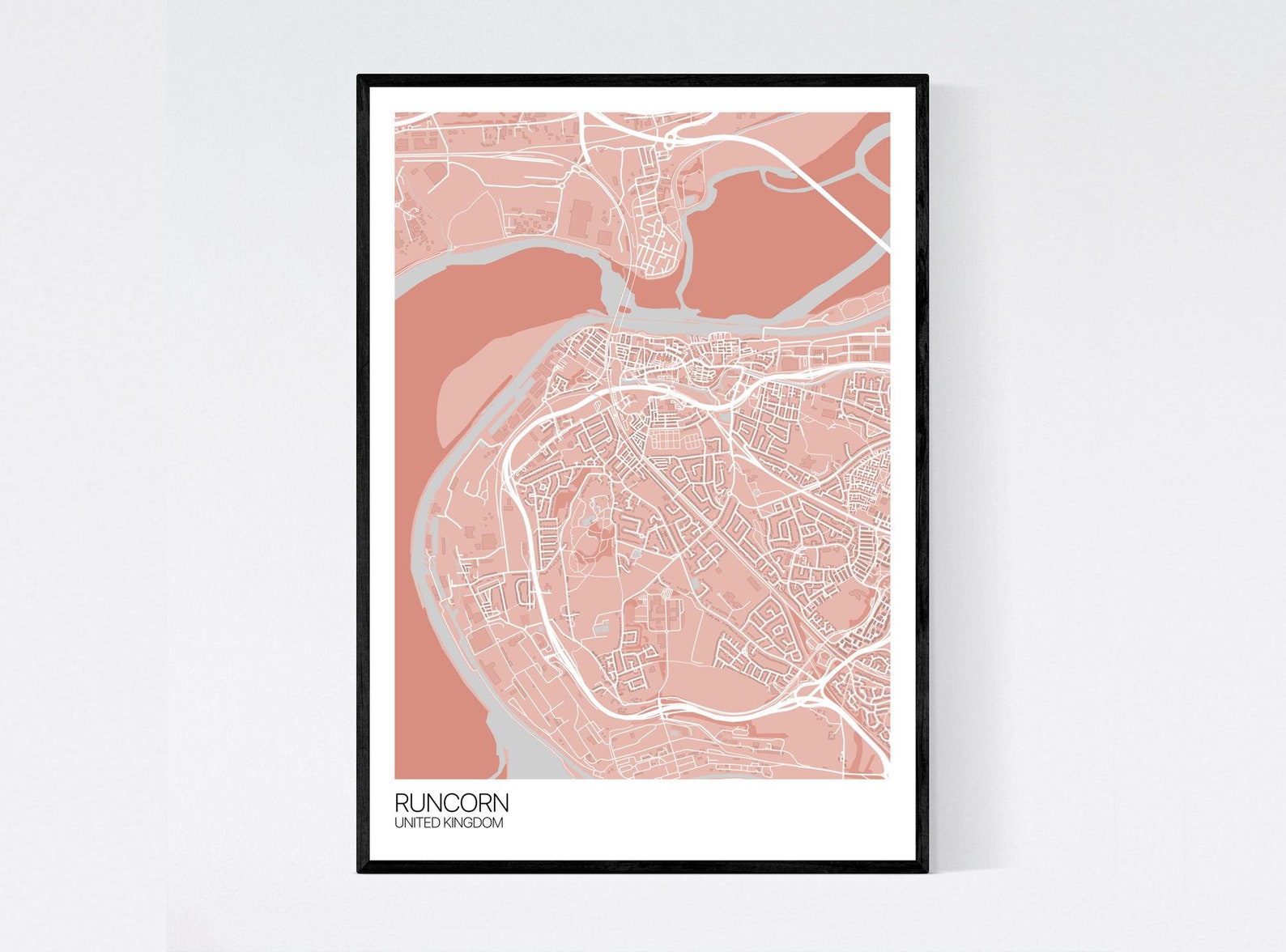 Runcorn Town Map Art Print Many Styles 350gsm Art Quality - Etsy