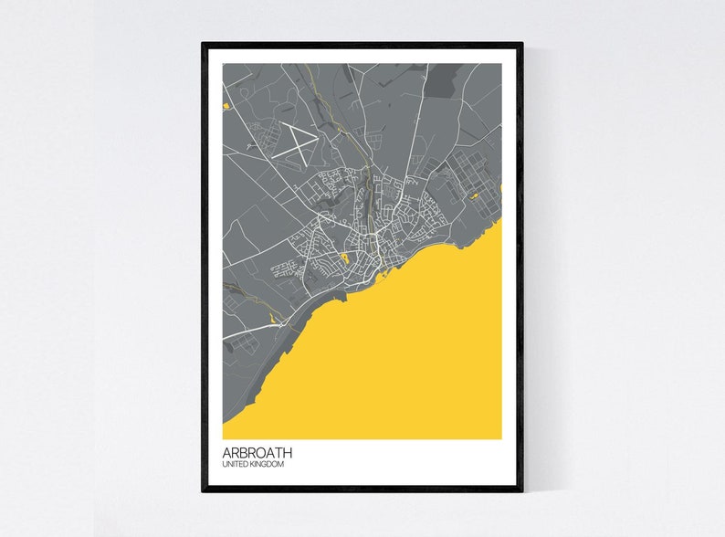Arbroath Scotland City Map Art Print Many Styles 350gsm - Etsy UK