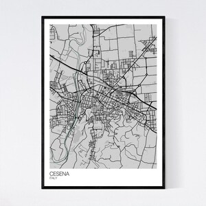 Cesena, Italy Map Art Print Many Colours Art Quality Paper Fast ...