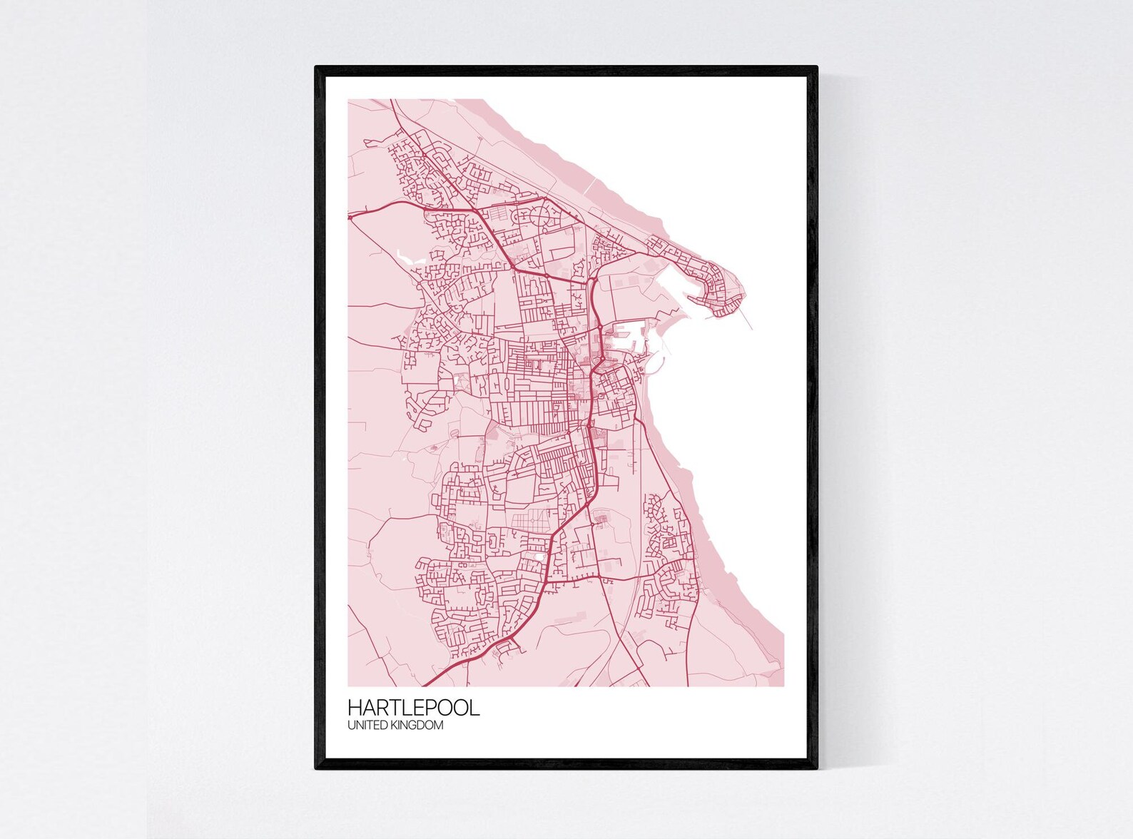 Hartlepool United Kingdom Map Print Many Colours Fast | Etsy