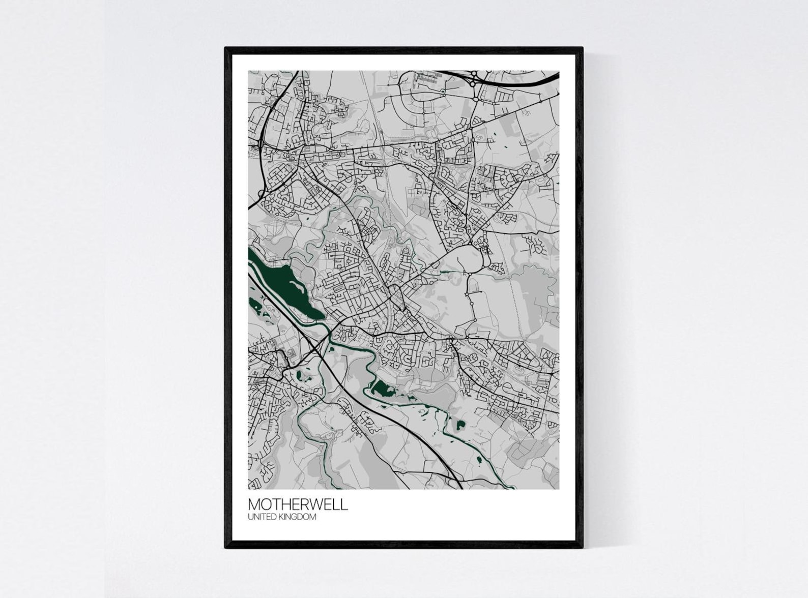 Motherwell Scotland City Map Art Print Many Styles 350gsm | Etsy