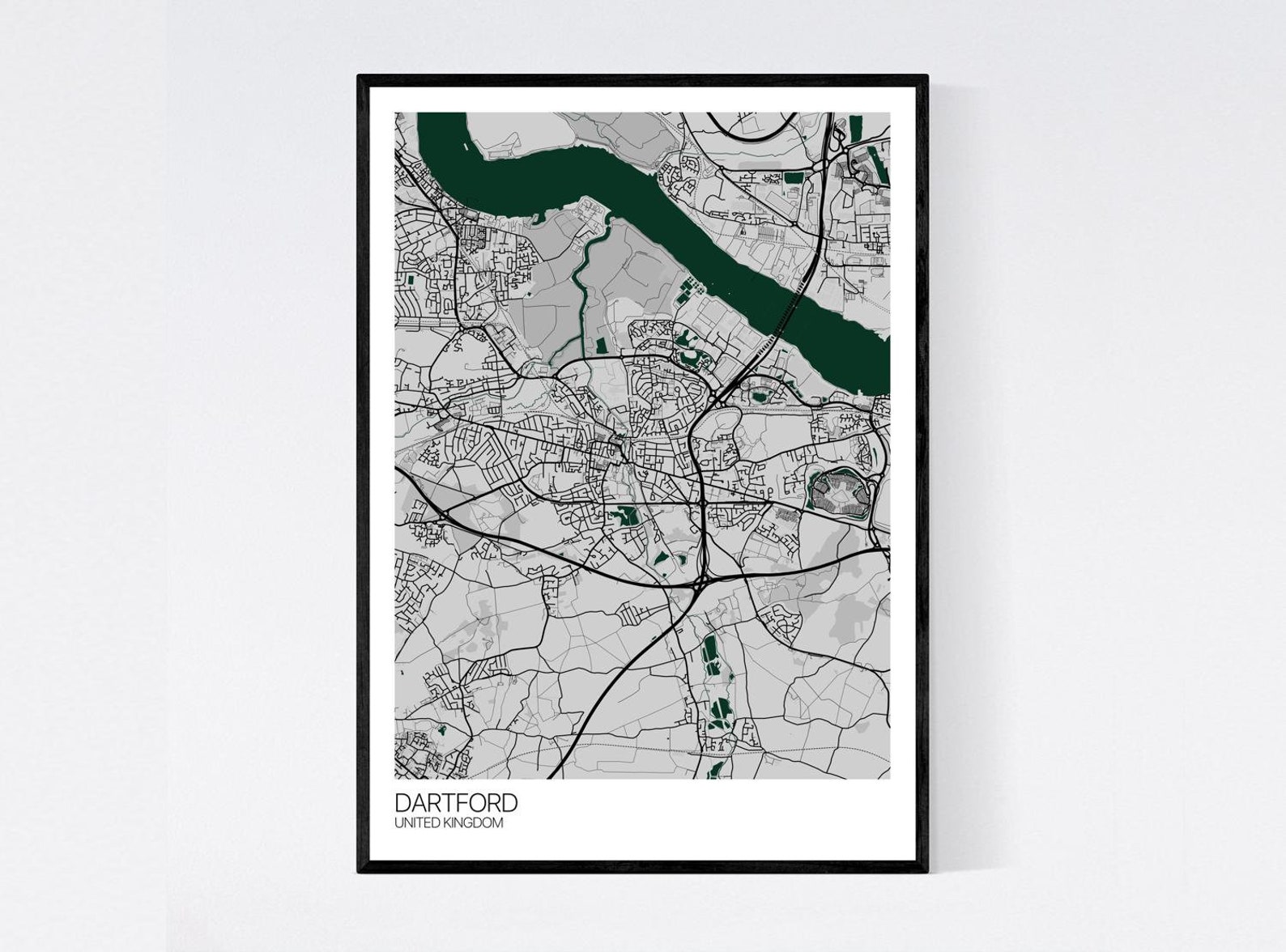 Dartford United Kingdom City Map Art Print Many Styles - Etsy
