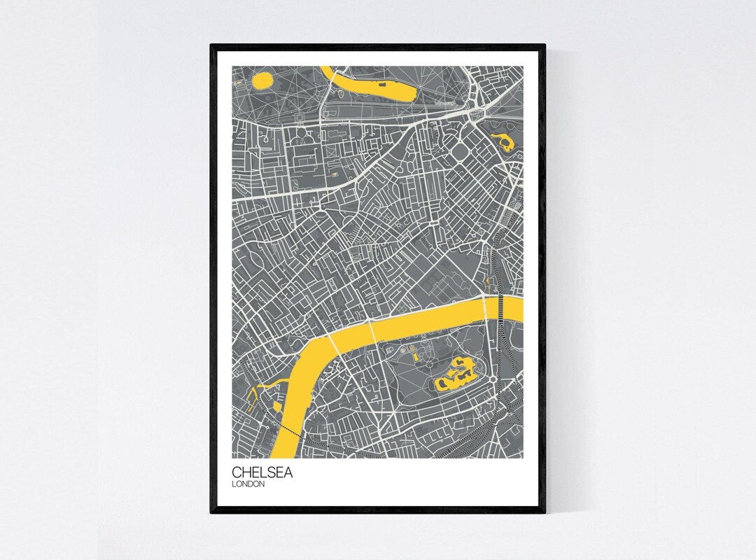 Chelsea, London Map Art Print - Many Colours - 350gsm Art Quality Paper ...