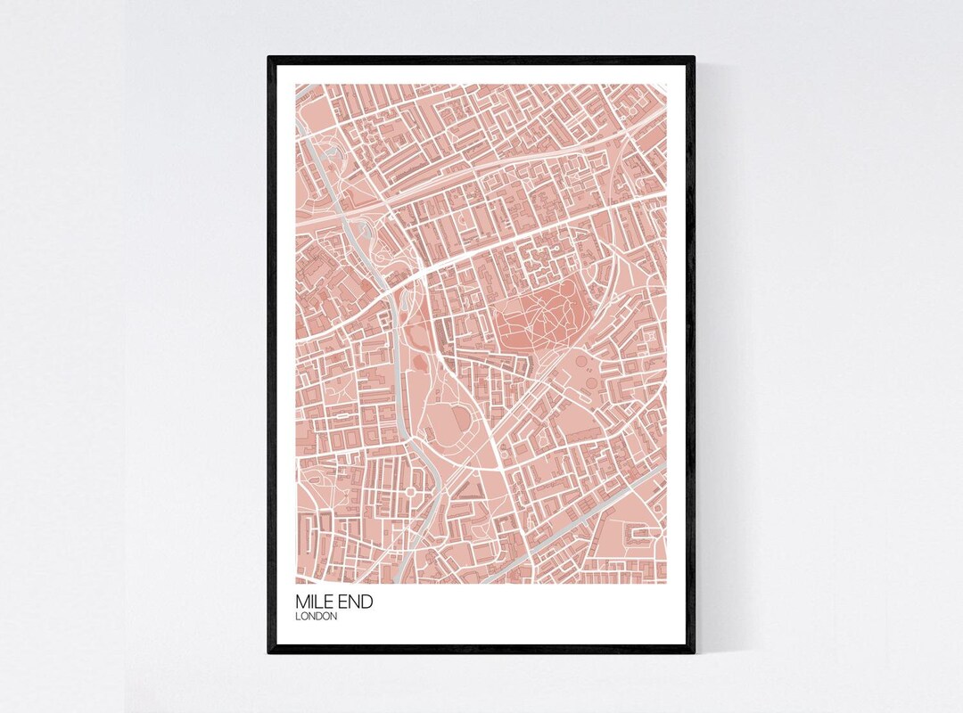 Mile End London Map Art Print Many Colours 350gsm Art - Etsy
