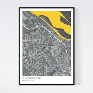Ellesmere Port United Kingdom Map Print Many Colours Fast - Etsy