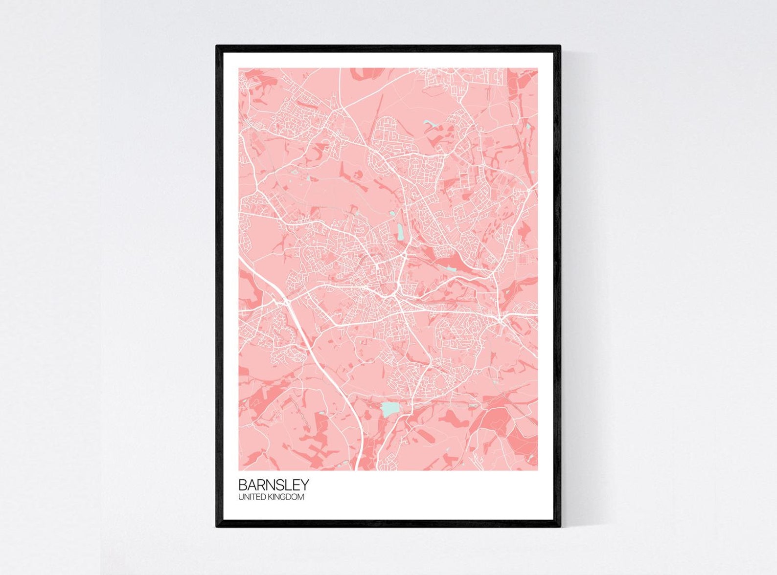 Barnsley United Kingdom Map Print Many Colours Fast | Etsy