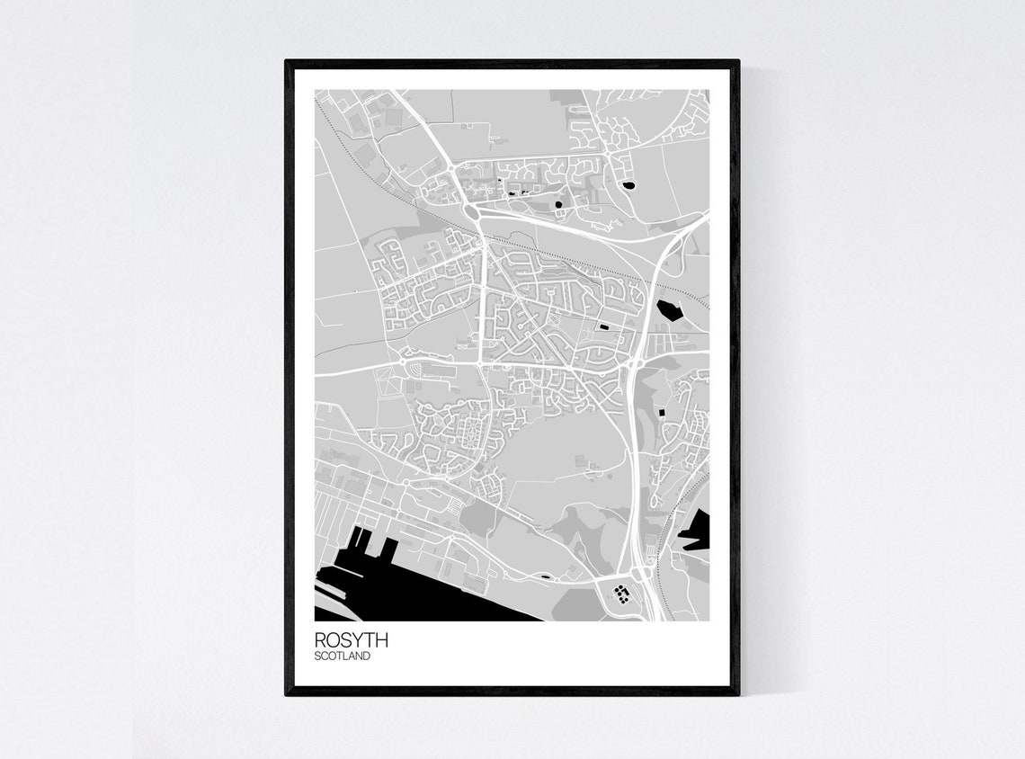 Rosyth Scotland Map Art Print Many Styles 350gsm Art - Etsy UK