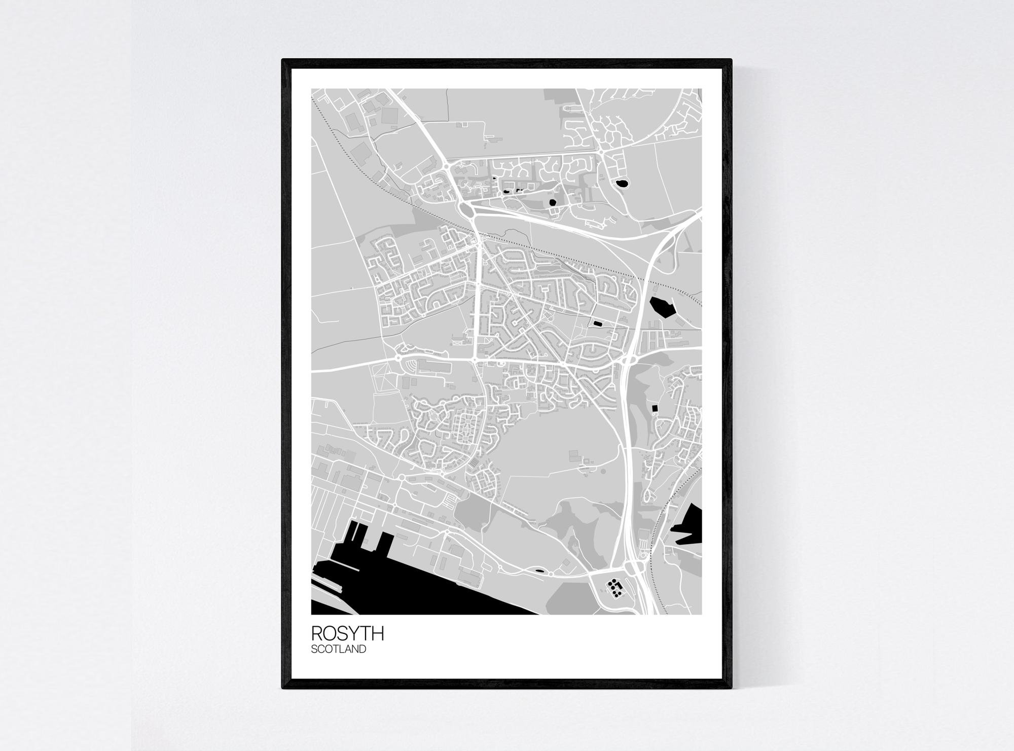 Rosyth Scotland Map Art Print Many Styles 350gsm Art - Etsy UK