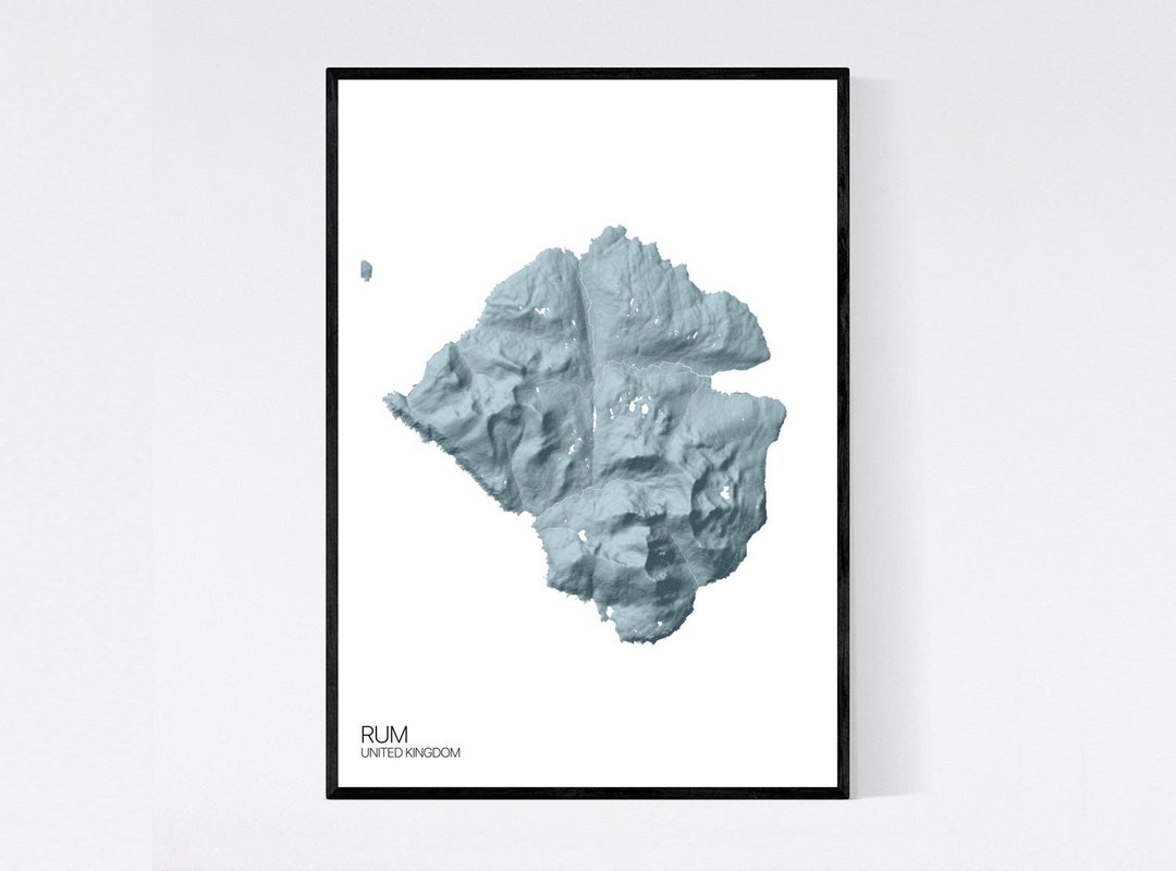 Isle of Rum, Scotland Topographic Map Print - Many Colours - Fast ...