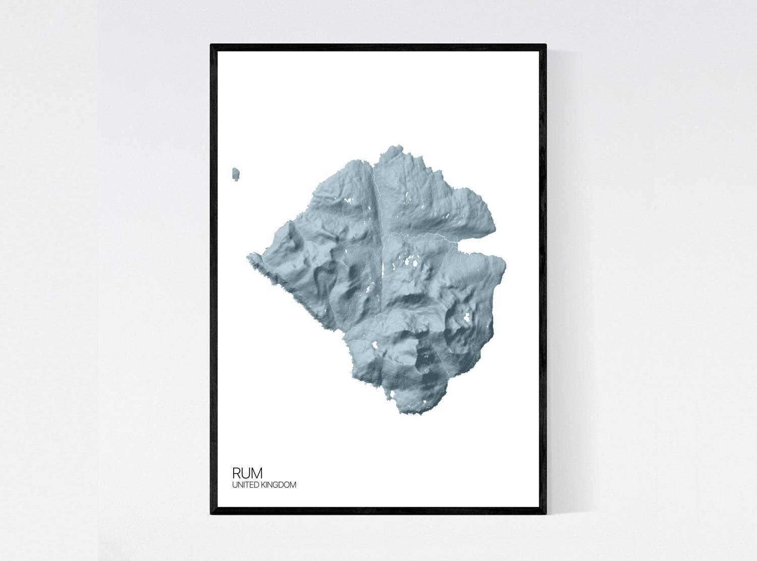 Isle of Rum Scotland Topographic Map Print Many Colours | Etsy